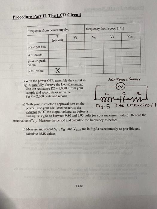 Experiment 270 Procedure Part I. The LR Circuit (a) | Chegg.com