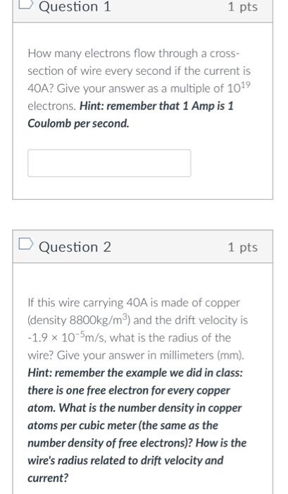 Solved How many electrons flow through a crosssection of | Chegg.com