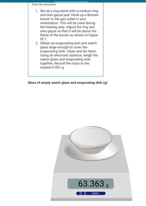 1. Set up a ring stand with a medium ring and wire | Chegg.com