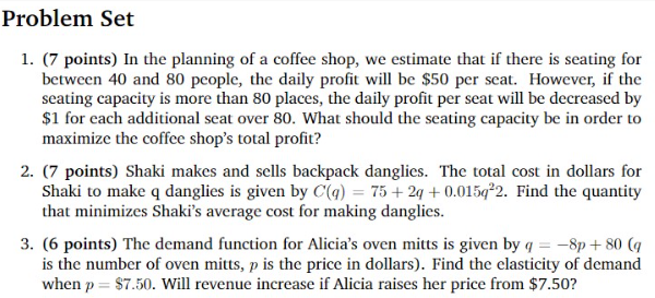 Solved Problem Set(7 ﻿points) ﻿In the planning of a coffee | Chegg.com