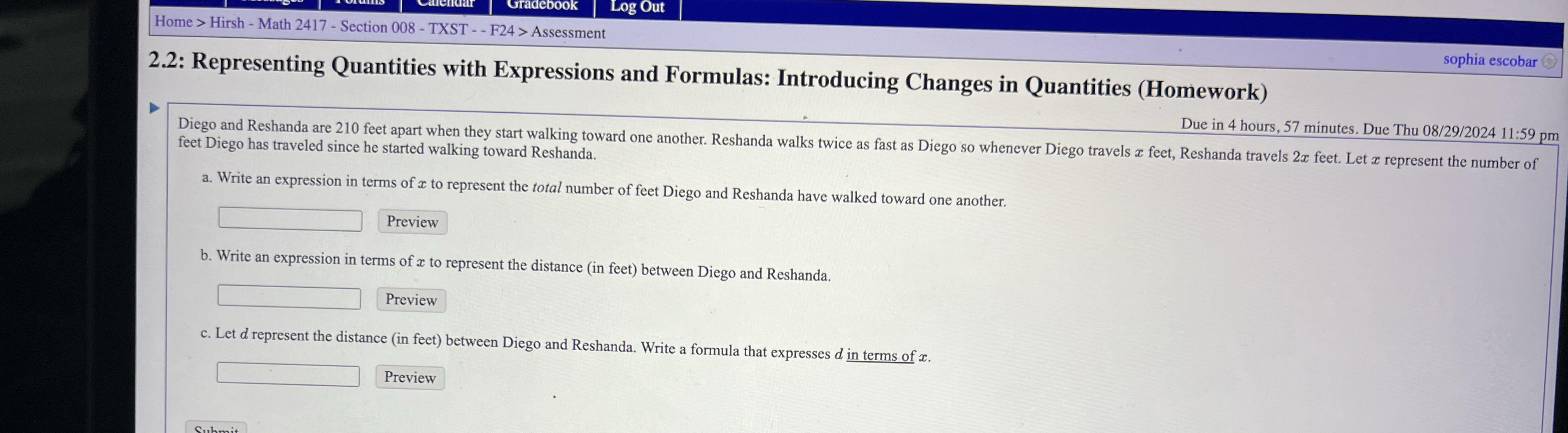 Home > ﻿Hirsh - ﻿Math 2417 - ﻿Section 008 - ﻿TXST - | Chegg.com