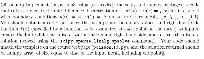 Solved (20 points) Implement (in python3 using (as needed) | Chegg.com Solved (20 points) Implement (in python3 using (as needed) | Chegg.com