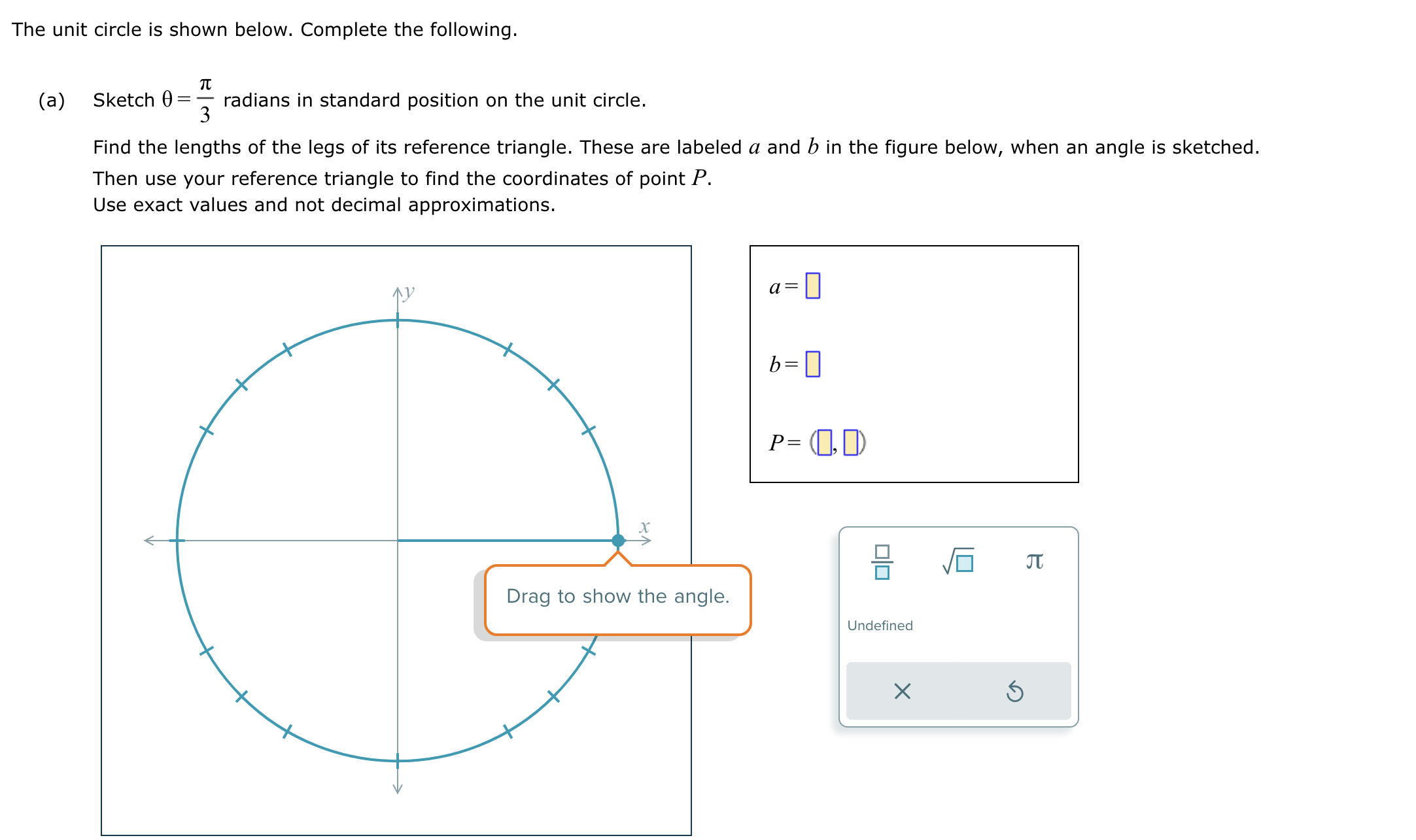 Solved The unit circle is shown below. Complete the | Chegg.com