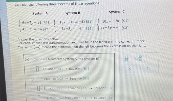 Solved Consider the following three systems of linear | Chegg.com