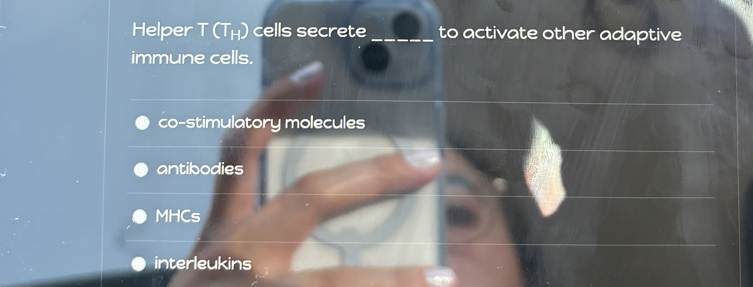 Solved Helper T (TH) ﻿cells secrete q, ﻿to activate other | Chegg.com
