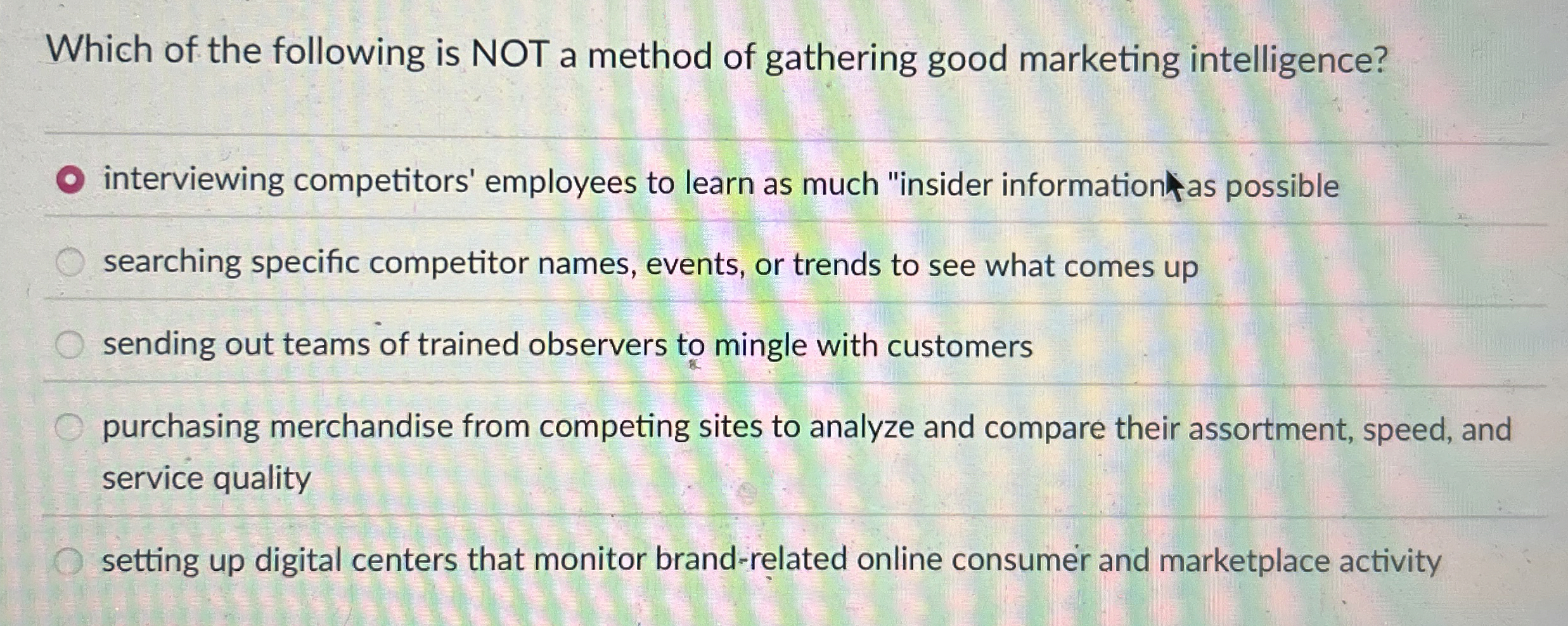Solved Which of the following is NOT a method of gathering | Chegg.com