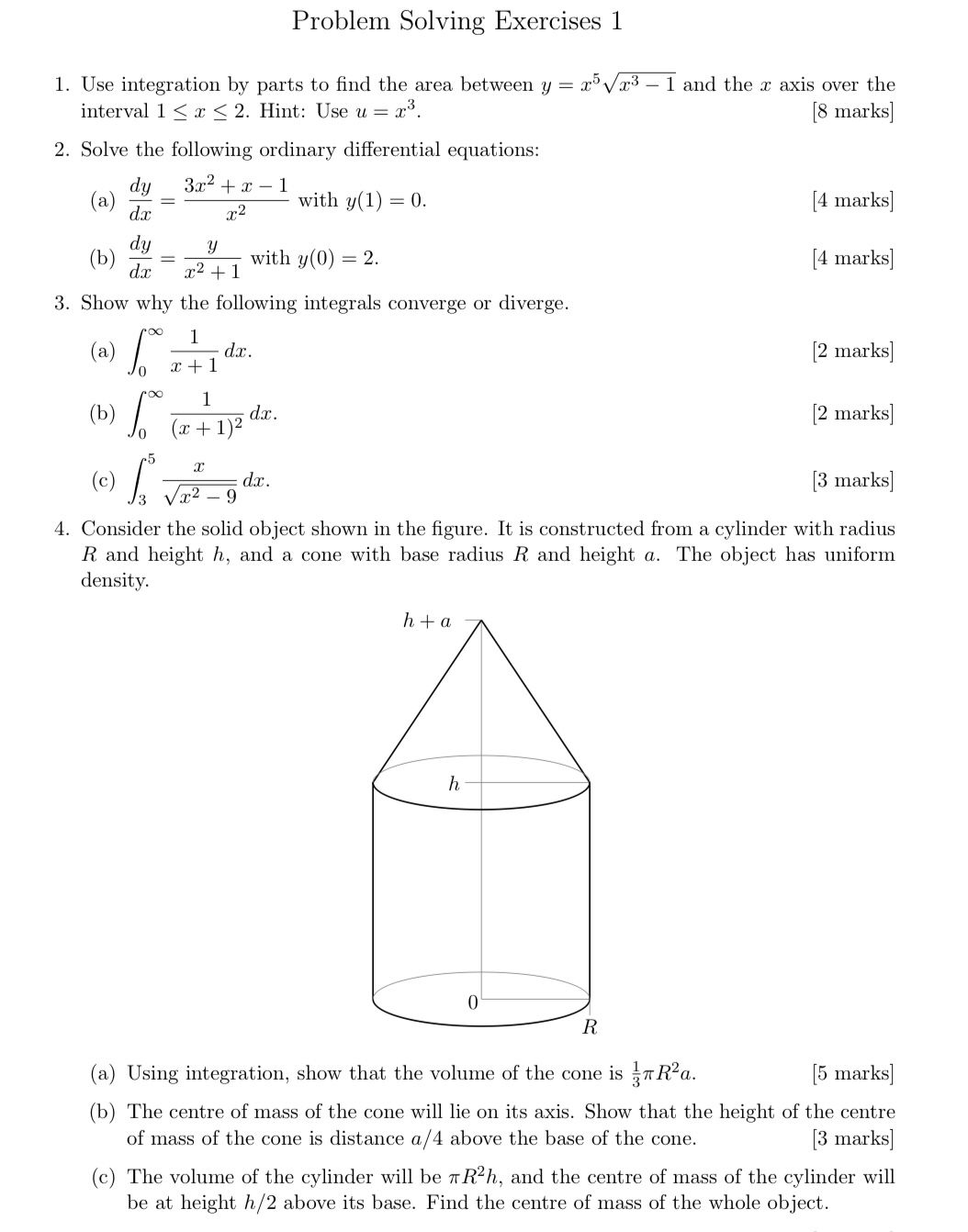 Solved Answer all Questions 1 ﻿to 4Problem Solving Exercises | Chegg.com