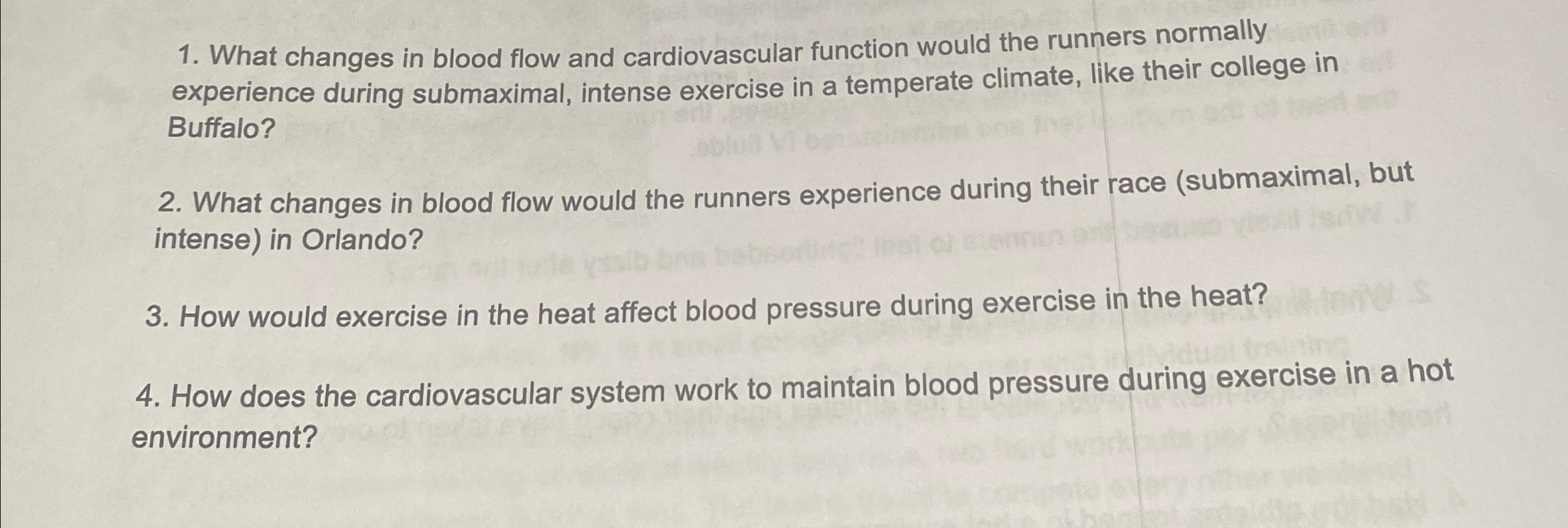 Solved What changes in blood flow and cardiovascular | Chegg.com