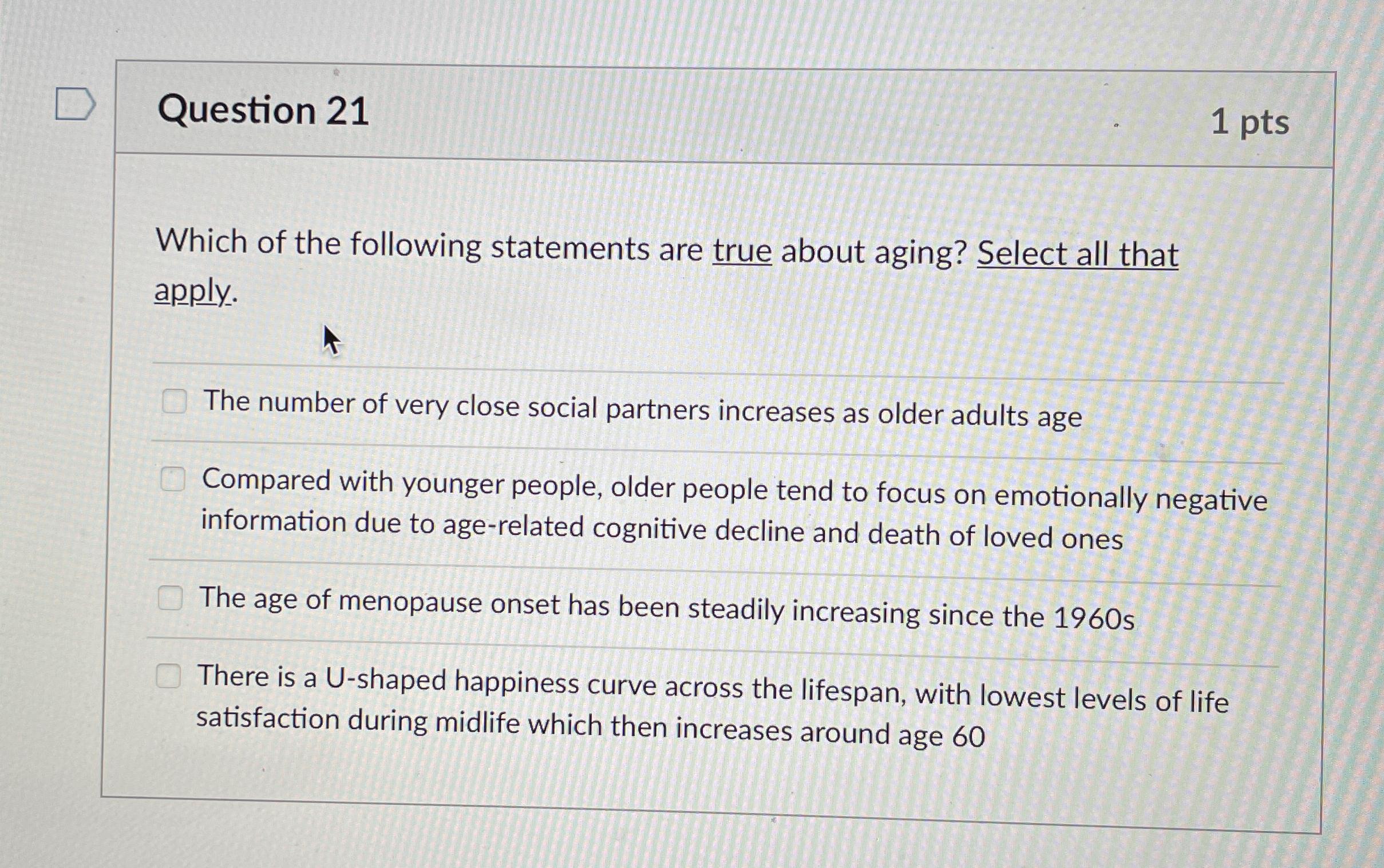 Solved Question 211 ﻿ptsWhich of the following statements | Chegg.com