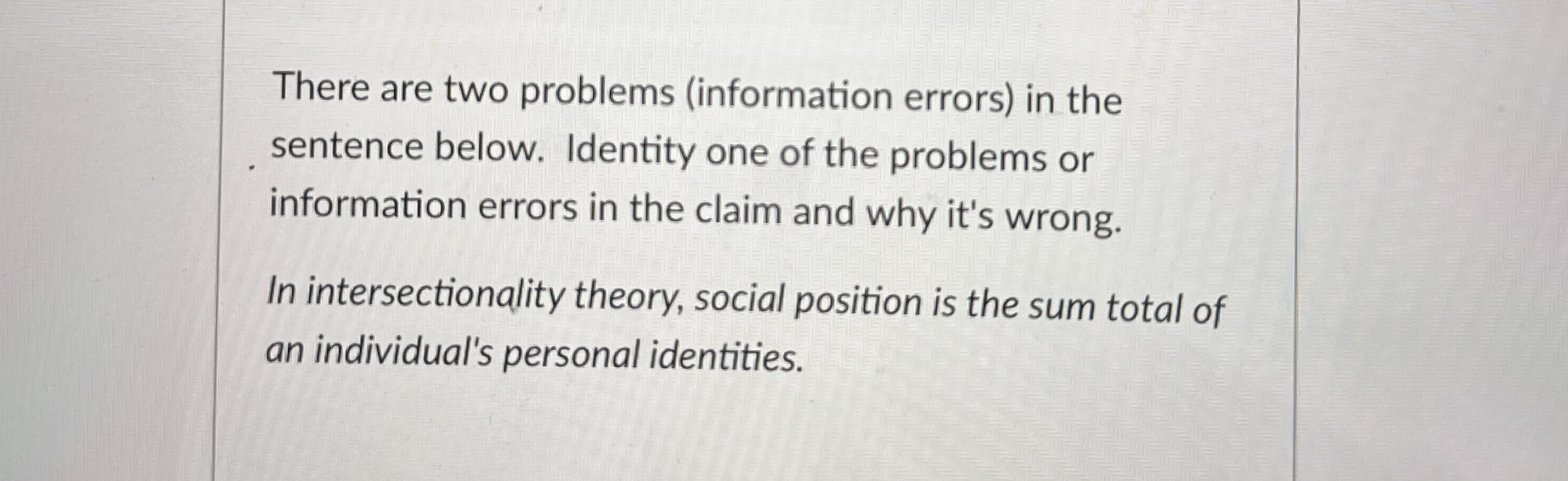 Solved There are two problems (information errors) ﻿in | Chegg.com