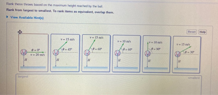 Solved Rank these throws based on the maximum height reached | Chegg.com Solved Rank these throws based on the maximum height reached | Chegg.com