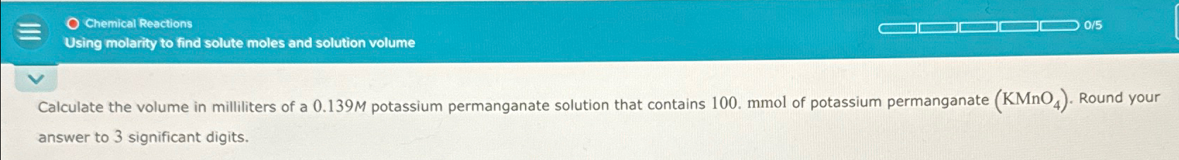 Solved Chemical ReactionsUsing molarity to find solute moles | Chegg.com