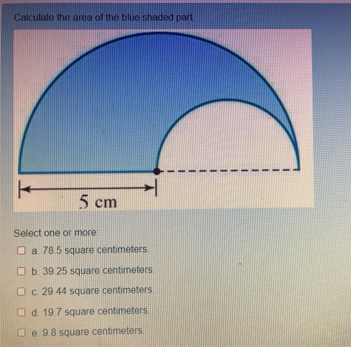 Solved Calculate the area of the blue shaded part. 1 1 1 1 - | Chegg.com