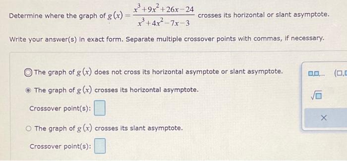 Solved Determine where the graph of | Chegg.com