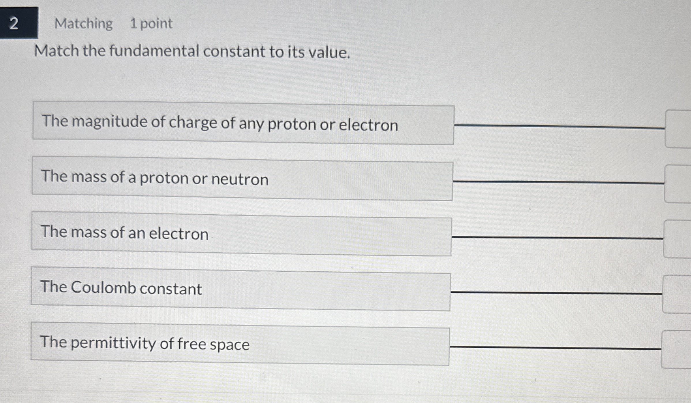 2Matching1 ﻿pointMatch the fundamental constant to | Chegg.com