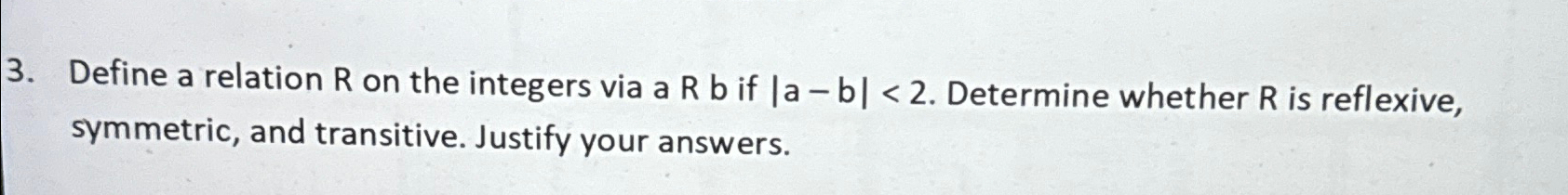 Solved Define a relation R ﻿on the integers via ab ﻿if | Chegg.com