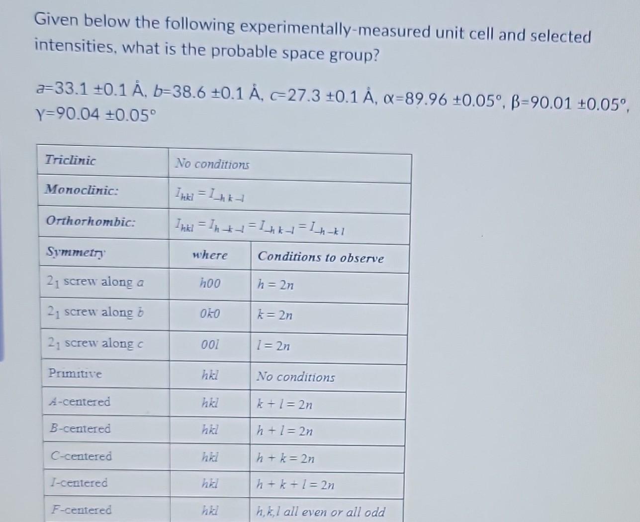 Given below the following experimentally-measured | Chegg.com