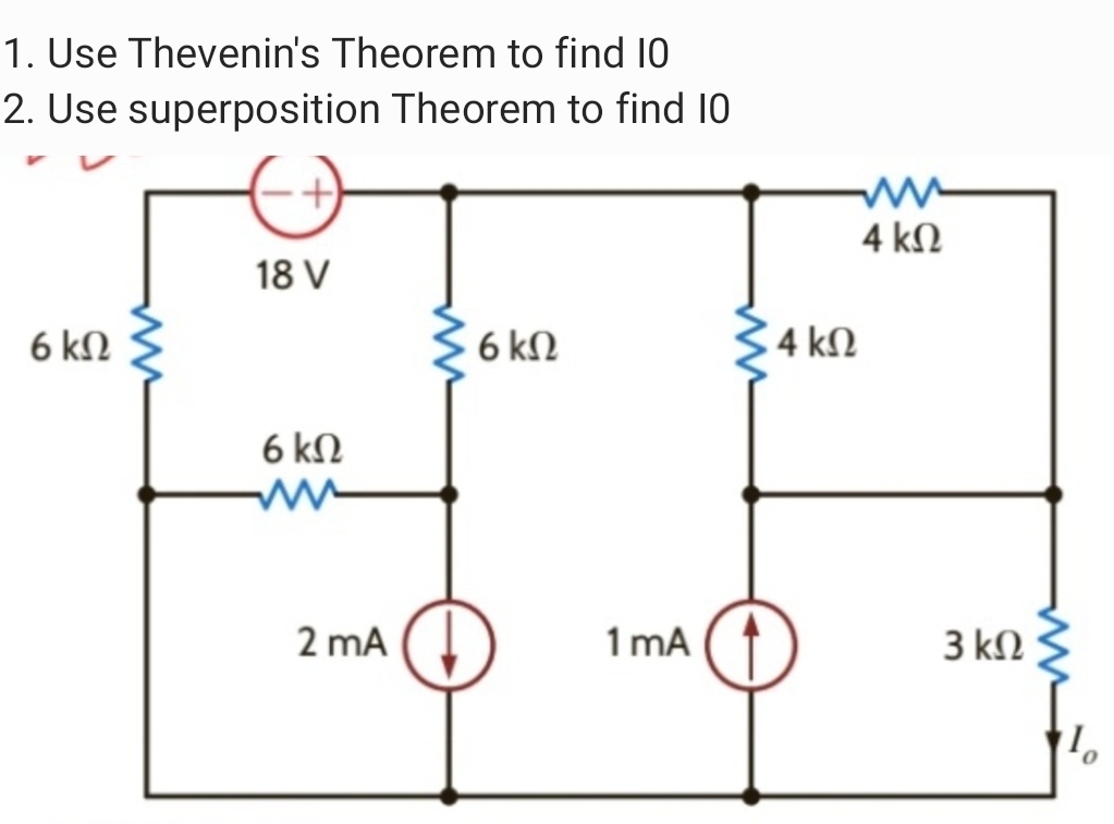Solved Use Thevenins Theorem To Find 10use Superposition