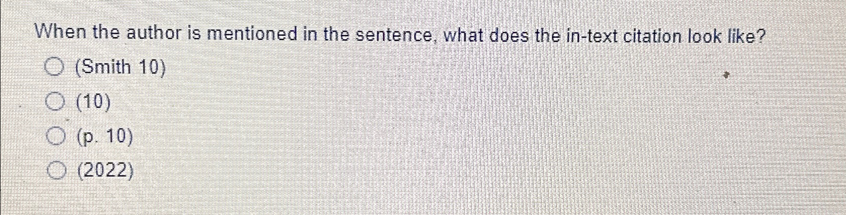 Solved When the author is mentioned in the sentence, what | Chegg.com