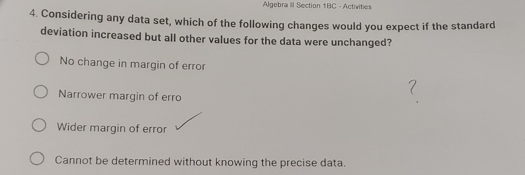 Solved Algebra II Section 1BC - ﻿Activities4. ﻿Considering | Chegg.com