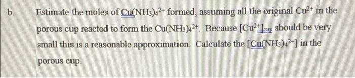 Solved The reaction between Cu2+ and NH3 is. I Cu2+(ag) + | Chegg.com