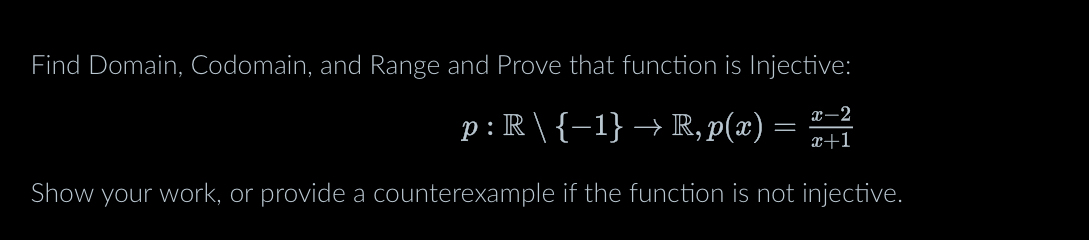 Solved Find Domain, Codomain, and Range and Prove that | Chegg.com