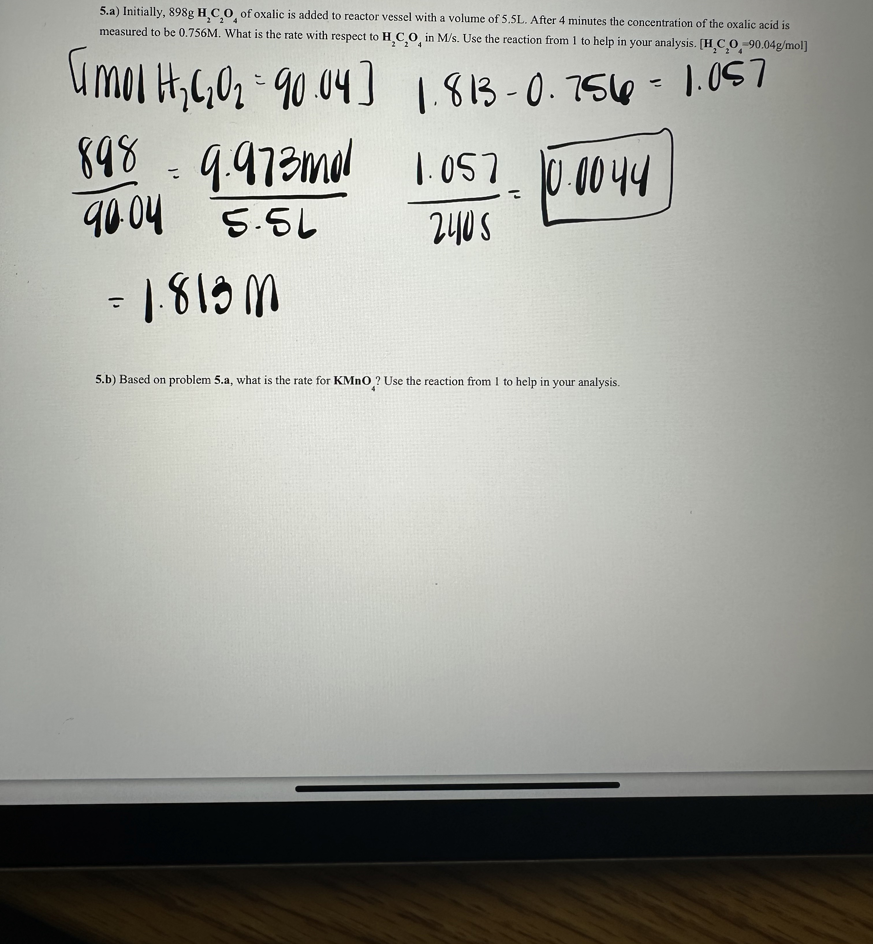 Solved 5.b) ﻿Based on problem 5.a, ﻿what is the rate for | Chegg.com