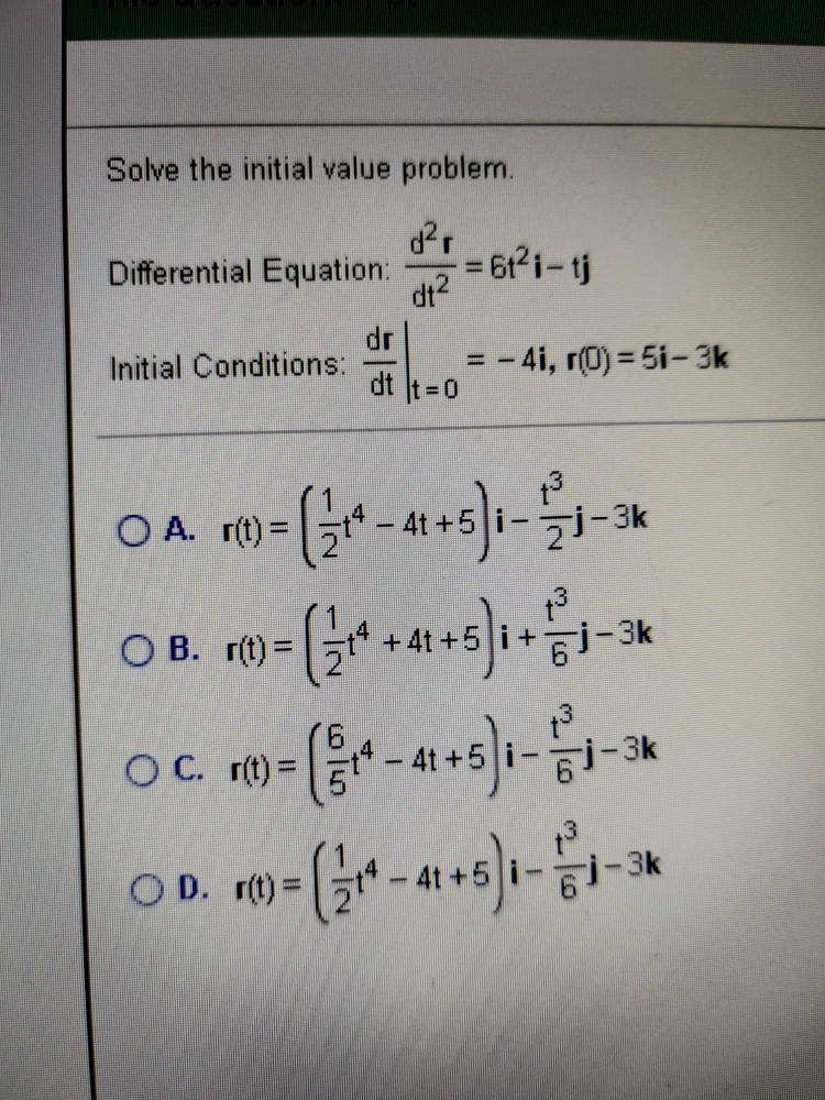 Solved Solve the initial value problem. Differential | Chegg.com