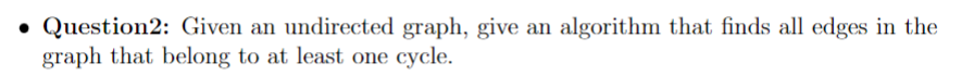 Solved Question2: Given an undirected graph, give an | Chegg.com