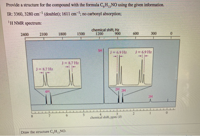 Solved Provide a structure for the compound with the formula | Chegg.com