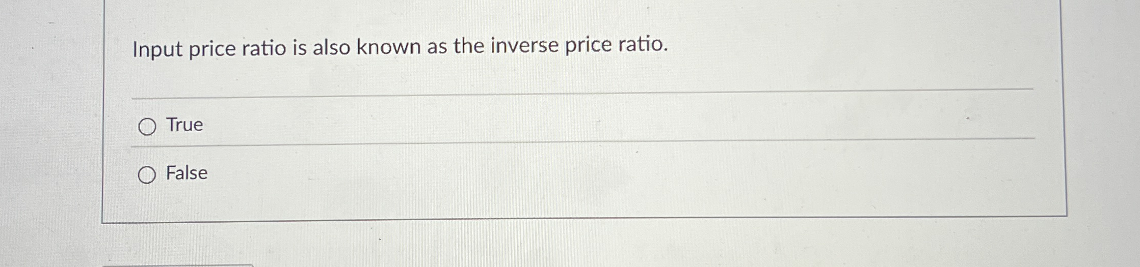 Solved Input price ratio is also known as the inverse price | Chegg.com