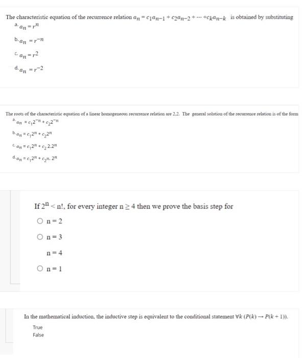 Solved The Characteristic Equation Of The Recurrence