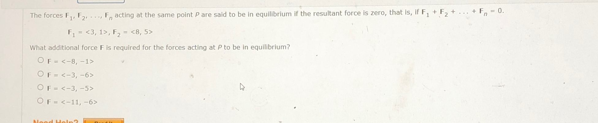 Solved The forces F1,F2,dots,Fn ﻿acting at the same point P | Chegg.com