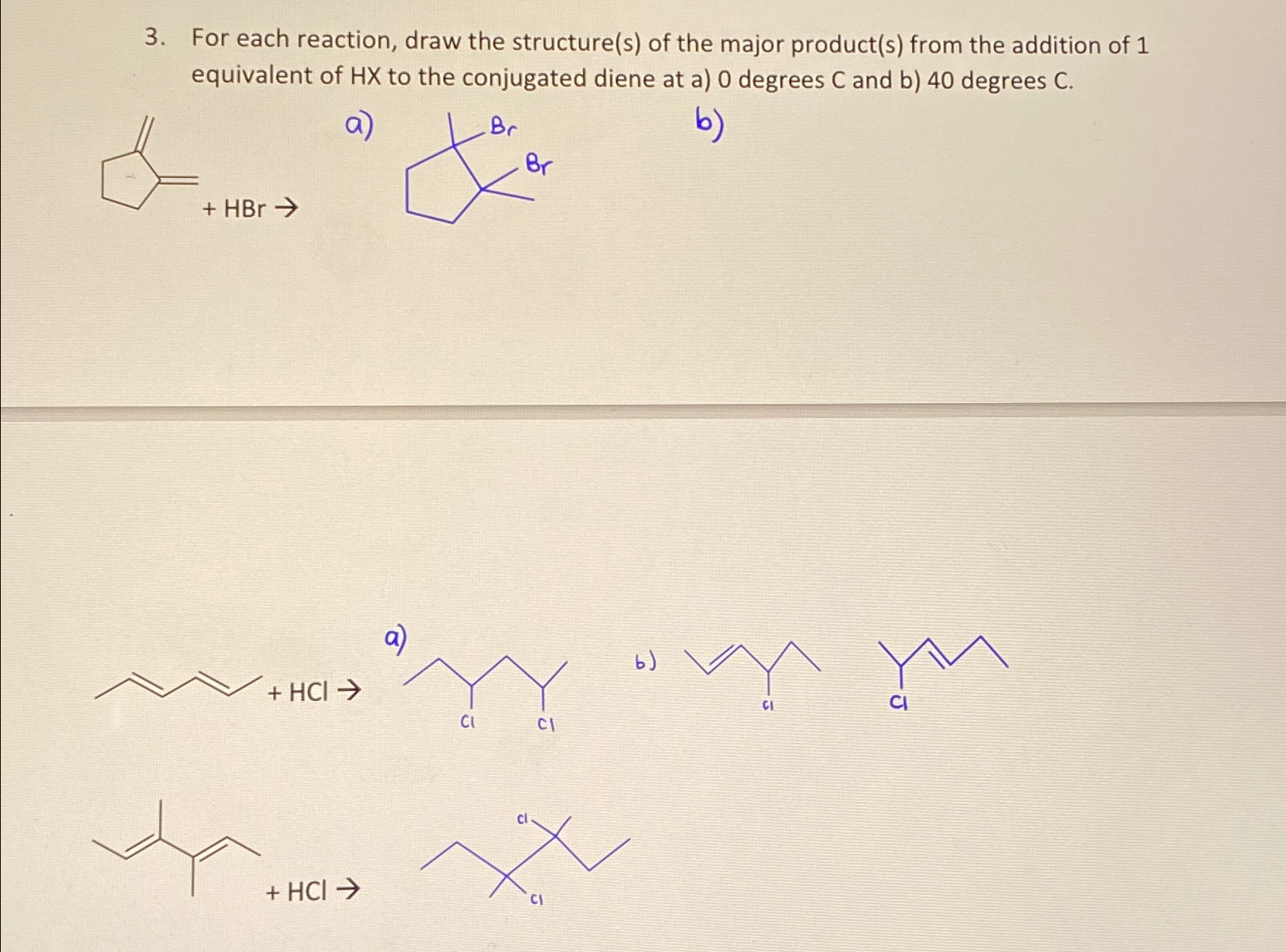 Solved For each reaction, draw the structure(s) ﻿of the | Chegg.com