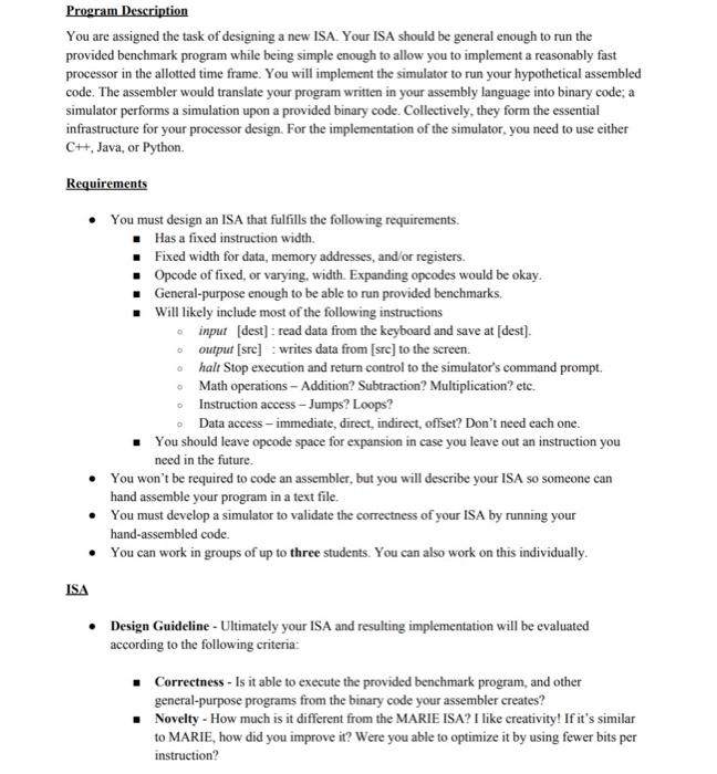 Solved Program Description:You are assigned the task of | Chegg.com