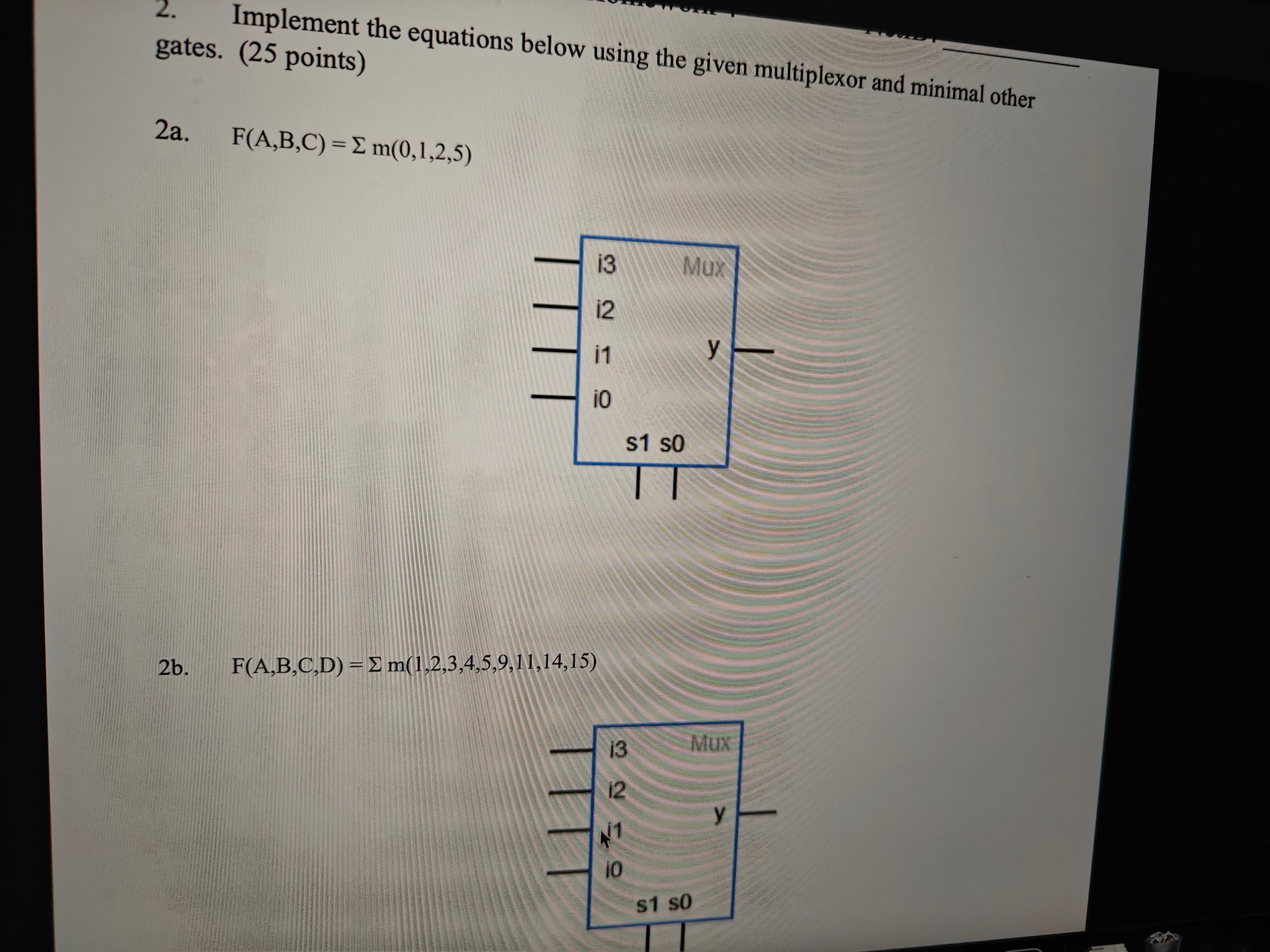 Solved Implement the equations below using the given | Chegg.com
