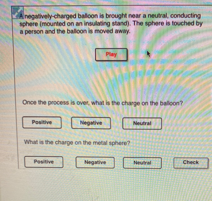 Solved negatively-charged balloon is brought near a neutral, | Chegg.com