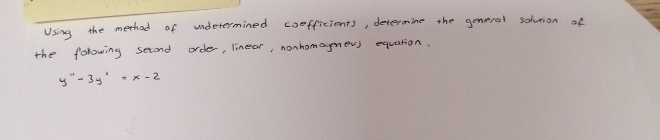 Using the method of undetermined coefficients, | Chegg.com