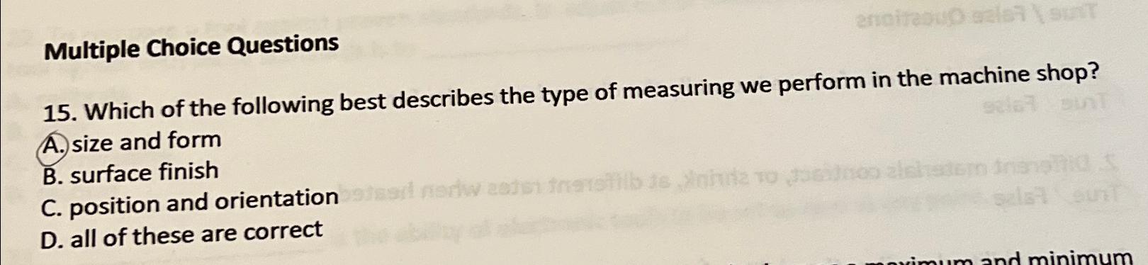 Solved Multiple Choice Questions15. ﻿Which of the following | Chegg.com