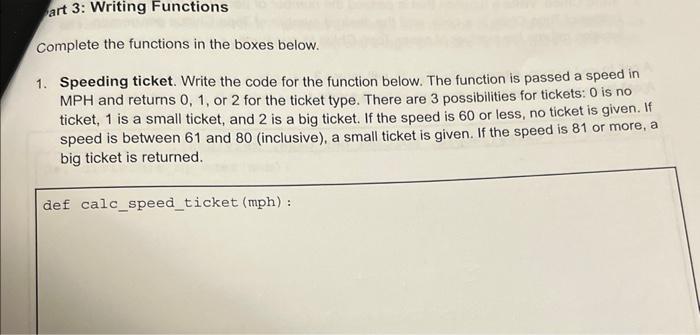 Solved Complete the functions in the boxes below. 1. | Chegg.com