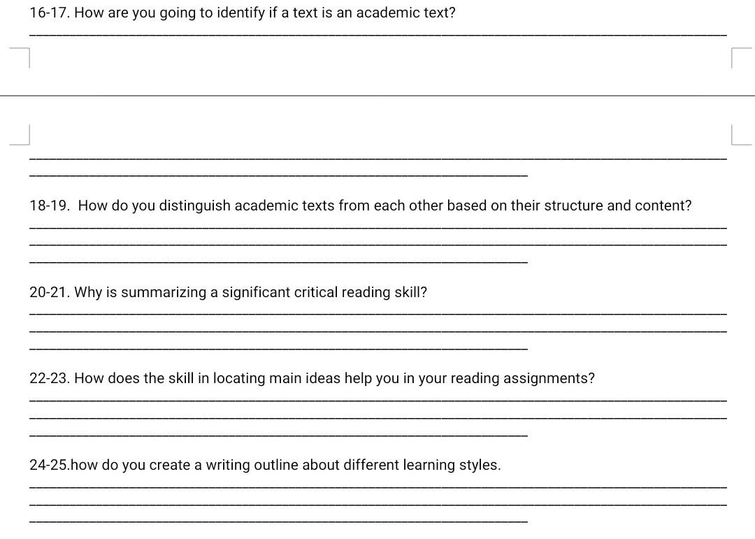 Solved 16-17. How are you going to identify if a text is an | Chegg.com