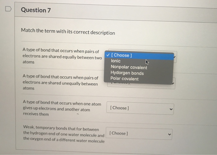 Solved Question 5 3 pts Of the choices given, choose the | Chegg.com