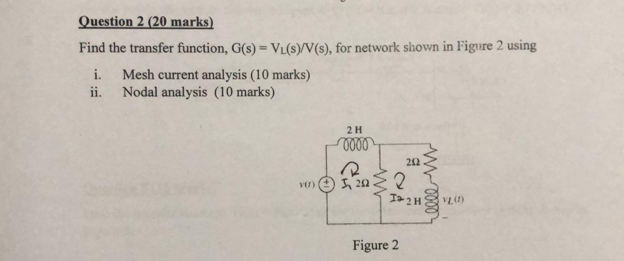 Solved Find the transfer function, G(s)=VL(s)/V(s), for | Chegg.com