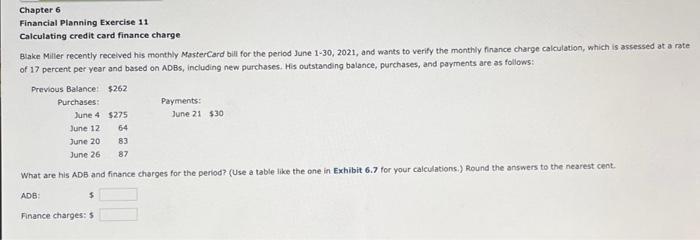 Solved Chapter 6 Financial Planning Exercise 11 Calculating | Chegg.com