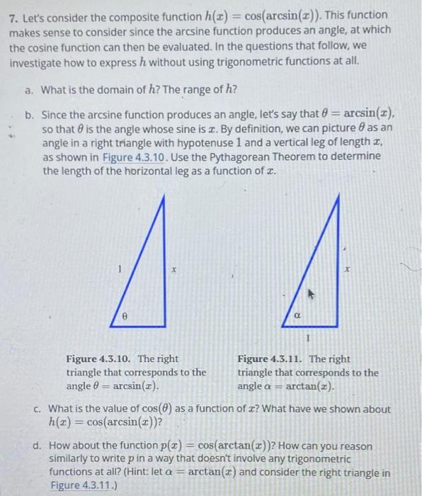 Solved 7. Let's consider the composite function | Chegg.com