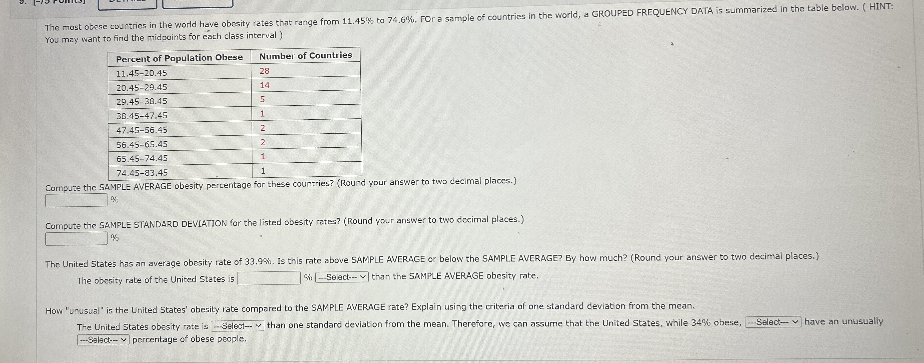 Solved You may want to find the midpoints for each class | Chegg.com