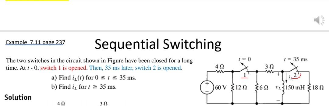 Solved 1 page 237 Sequential Switching I = 0 4 Ω 312 ches in | Chegg.com
