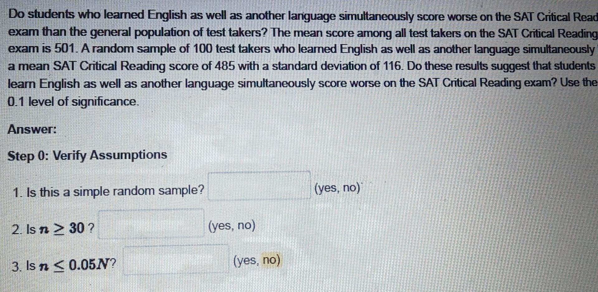 Solved Do students who leamed English as well as another | Chegg.com