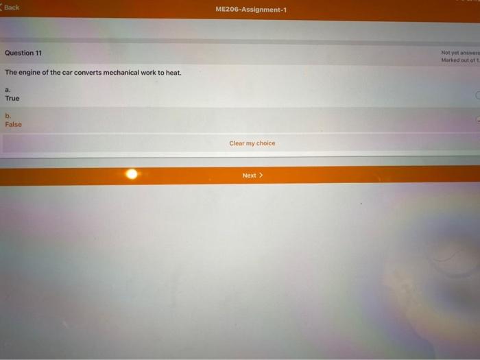 Solved Back ME206-Assignment-1 Question 11 The engine of the | Chegg.com