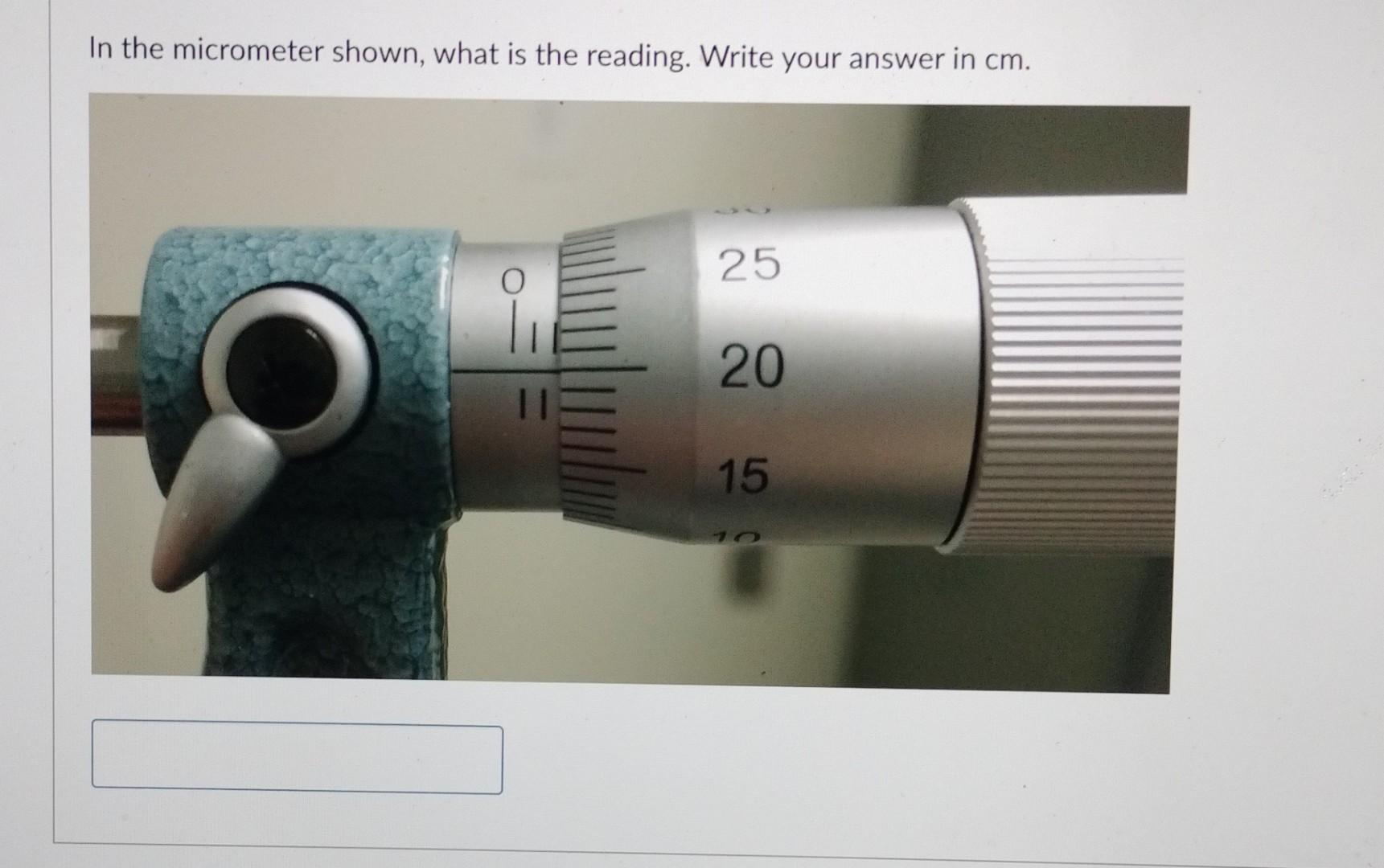 Solved In the micrometer shown, what is the reading. Write | Chegg.com